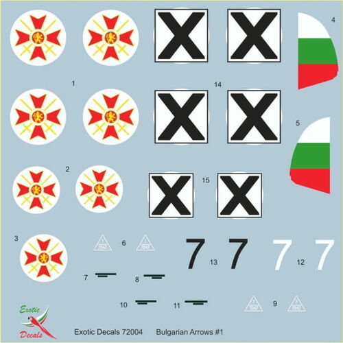 Exotic Decals 72004 Bulgarian Arrows #1 Bf-109E-3a in Bulgarian service