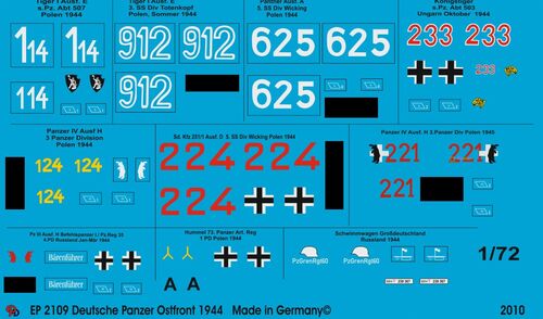 Peddinghaus-Decals 2109 German Tank Markings Russia 1944