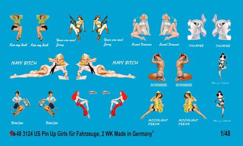 Peddinghaus-Decals 3124 Pin Up Girls For US Vehicles And Tanks II World War