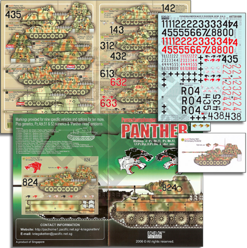 Echelon Fine Details AXT351009 Pz.Abt.51/ 52 and 15.Pz.Rgt. Panther Ds and A