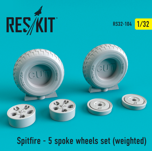 DISCONTINUED RES/KIT 32-0104 Spitfire - 5 spoke wheels set weighted