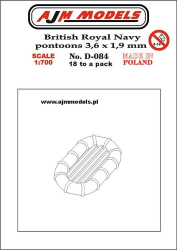 AJM Models D-084 British Royal Navy pontoons 3,6 x 1,9 mm (18 pcs)