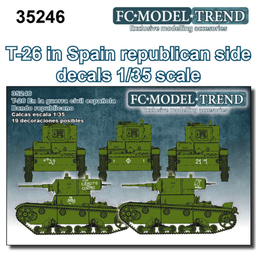 FC ModelTrend 35246 T-26 in Spain decals , republican side
