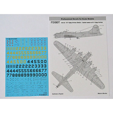 FOXBOT 48-032 Stencils for Boeing B-17 Flying Fortress
