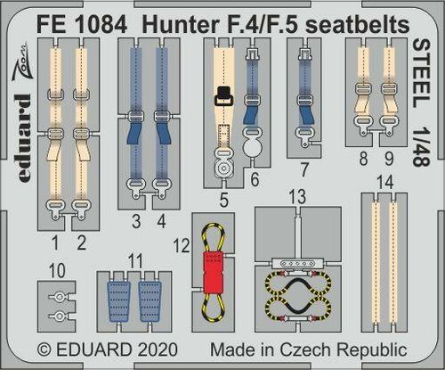 Eduard FE1084 Hunter F.4/F.5 seatbelts STEEL AIRFIX