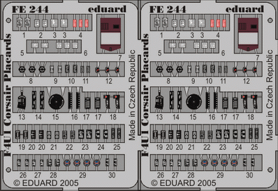 Eduard FE244 F4U-1 placards