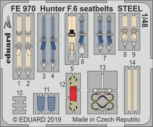 Eduard FE970 Hunter F.6 seatbelts STEEL AIRFIX