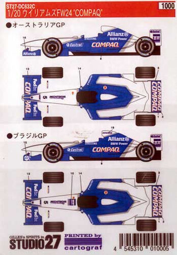 Studio 27 DC0632C Williams FW24 - Compaq Decals Set