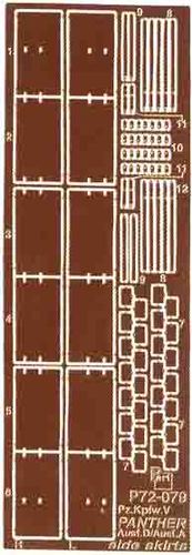 Part P72-079 side skirts Panther Ausf.D/A Revell