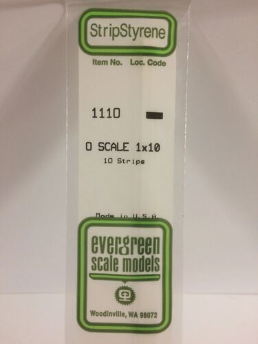 Evergreen 01110 "O" Scale Polystyrene Strip 0,5 x 5,3 mm (1 x 10) (35 cm) (1 pc)
