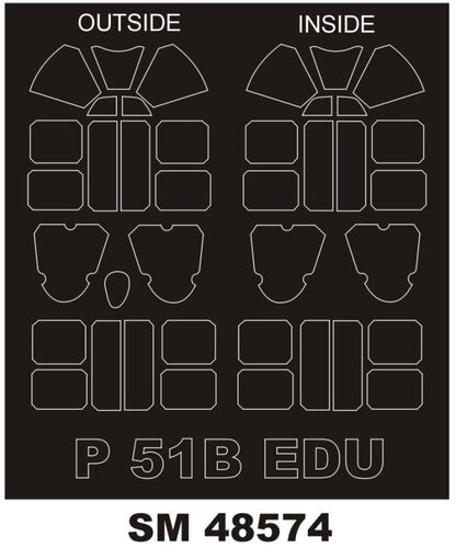 Montex SM48574 North American P-51 B Mustang - Mini Paint Mask Set (for Eduard Kits)