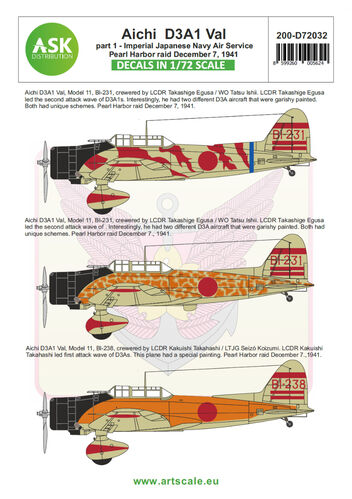 Art Scale Kit D72032 Aichi D3A1 Val Part 1 - Pearl Harbor Raid, 7. December 1941