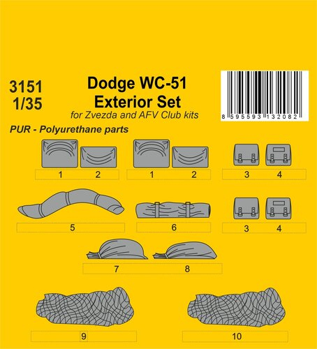 CMK K3151 Dodge WC-51 Exterior Set (For Zvezda And AFV Club)