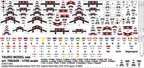 TAURO MODEL 700-A09 Naval Flags - Imperial German Navy (1914-1918)