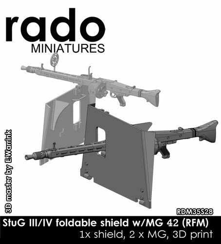 Rado Miniatures 35S28 StuG III/IV Foldable Shield With MG 42 (RFM Kits)
