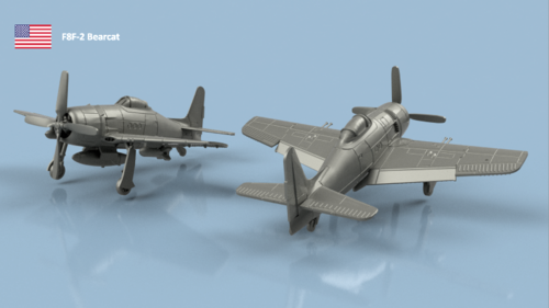 L'Arsenal 2.0 3D350491 Grumman F8F-2 Bearcat unfolded wings - 3D printing (5 pcs)