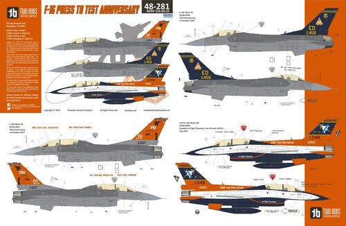 Two Bobs 48281 Lockheed Martin F-16 C/D - Press to Test Anniversary Decals