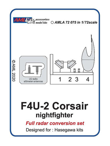 AML A72075 Vought F4U-2 Corsair - night fighter Full radar conversion set (for Hasegawa kits)