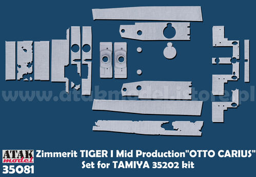 Atak Model 35081 Zimmerit Tiger I Mid Production 'Otto Carius' (for Tamiya 35202 kit)