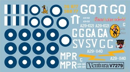 Ventura 7279 North American P-51 B and Curtiss P-40 N in RAAF Service (4 schemes)