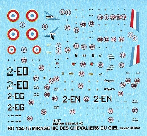 Berna Decals 14415 Dassault Mirage IIIC 'Knights of the Sky' Decals