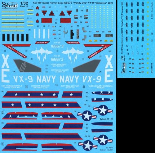 Syhart Decal 32-146 F/A-18F Super Hornet 166673 'Vandy One' VX-9 - US Navy 2023