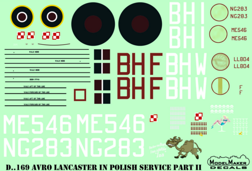 Model Maker Decals D72169 Avro Lancaster in Polish service part II