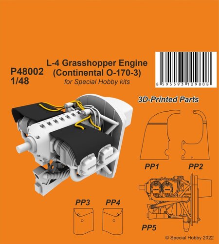 CMK P48002 L-4 Grasshopper Engine (Continental O-170-3) (for Special Hobby kits)