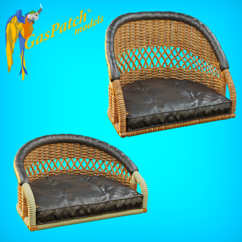 Gaspatch Models 22-32249 British Wicker Seat Perforated Back – Short and Tall, Small leather pad