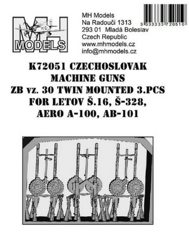 MH Models K72051 Czechoslovak machine gun ZB vz.30 twin mounted