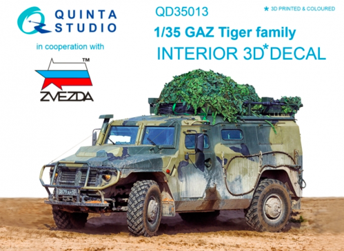 Quinta Studio QD35013 GAZ Tiger family 3D-Printed and coloured Interior on decal paper