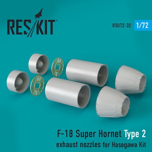 DISCONTINUED RES/KIT U72-0032 F-18 Super Hornet Type 2 exhaust nozzles for Hasegawa Kit