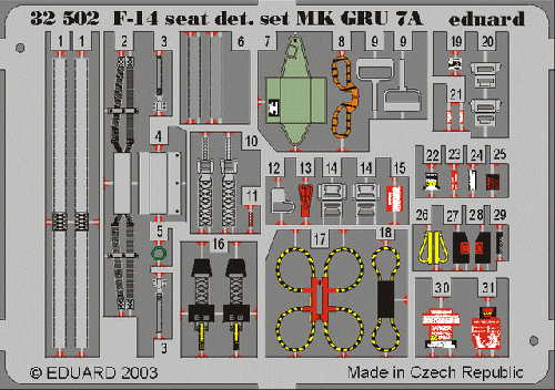 Eduard 32502 F-14A ejection seat TAMIYA