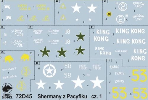 Toro Model 72D45 Shermany z wysp Pacyfiku cz.1