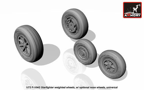Armory Models Group AW72312 F-104G Starfighter wheels (w/ optional nose wheels)