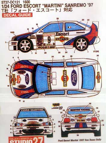 Studio 27 DC0121 Ford Escort Martini San Remo 1997 Decals