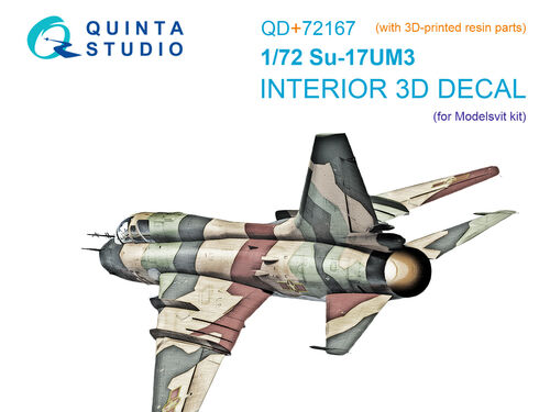 Quinta Studio QD+72167 Su-17UM3 3D-Printed & coloured Interior on decal paper (Modelsvit) (with 3D-printed resin part)