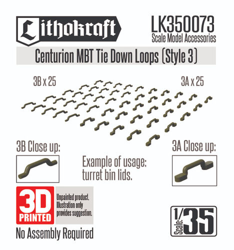 Lithokraft Range 350073 Centurion MBT Tie Down Loops (Style 3)