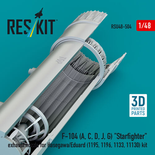 RES/KIT U48-0504 F-104 (A, C, D, J, G) 'Starfighter' Exhaust Nozzle For Hasegawa/Eduard (1195, 1196, 1133, 11130) Kit (3D Printed)