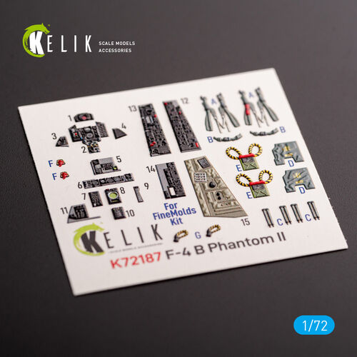 KELIK K72187 F-4B Phantom - Interior 3D Decals For FineMolds Kit
