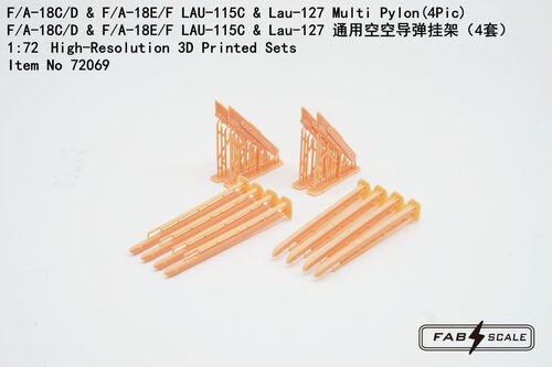 Fab Scale Fa72069 McDonnell Douglas F/A-18 C/D Hornet & Boeing F/A-18 E/F Super Hornet - LAU-115C & Lau-127