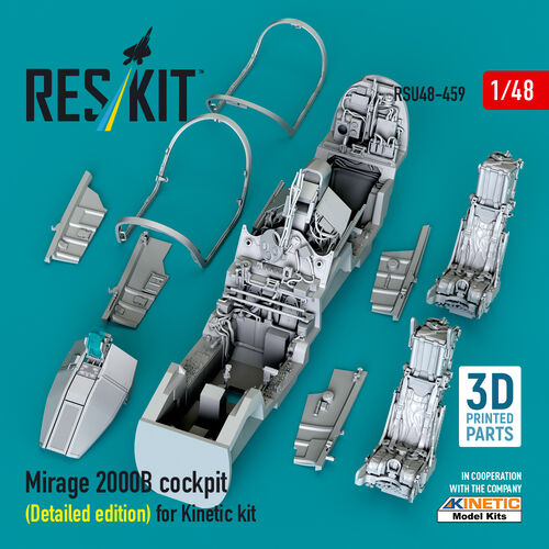 RES/KIT U48-0459 Mirage 2000B Cockpit (Detailed Edition) For Kinetic Kit (3D Printed)