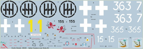 Exotic Decals 48026 Italian Gustavs over Sicily #2 - Bf-109 G in Regia Aeronautica (Part 2)