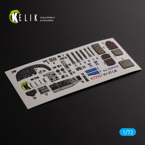 KELIK K72107 KI-21 Interior 3D Decals For ICM Kit