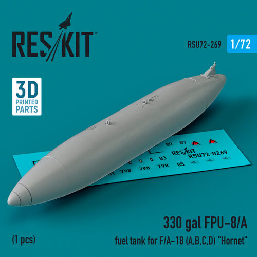 RES/KIT U72-0269 330 Gal FPU-8/A Fuel Tank For F/A-18 (A, B, C, D) 'Hornet' (1pc) (3D Printed)