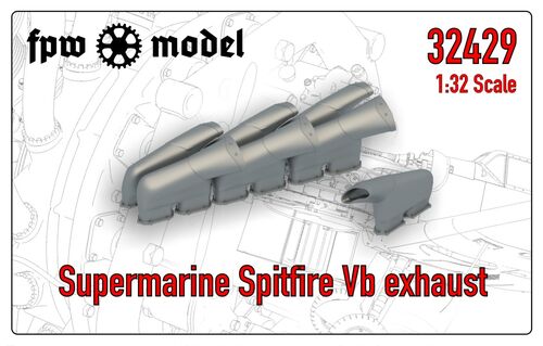 FPW Model 32429 Exhausts For Supermarine Spitfire Vb (For Merlin Engine)