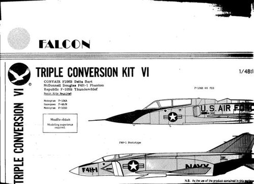 Falcon Model VC006 F-106B Delta Dart / Republic F-105B and McDonnell F4H-1 (for Hasegawa and Monogram kits)