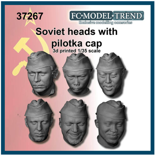 FC ModelTrend 37267 Soviet WWII Soldier Heads with Pilotka (3D-printed)