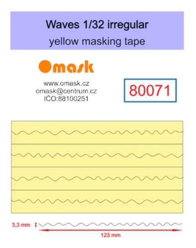 Omask 80071 Waves Irregular - Yellow Masking tape