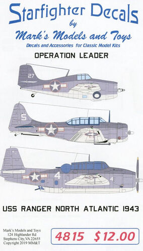 Starfighter Decals 48015 Operation Leader USS Ranger - North Atlantic 1943